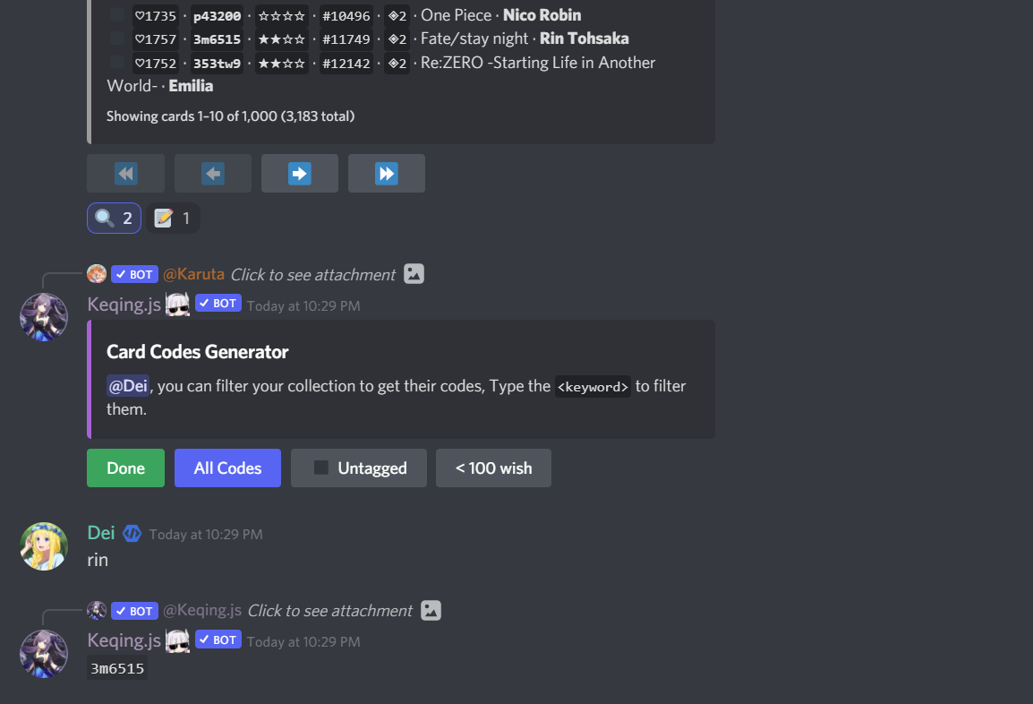 Card Codes Extractor | Keqing Bot Documentation